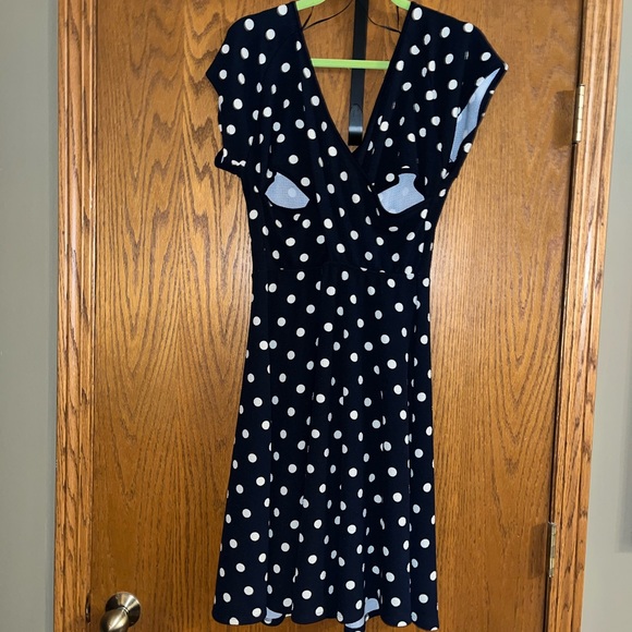 Gilli | Dresses | Gilli X Navy Blue Polka Dot Dress With Cut Outs In ...